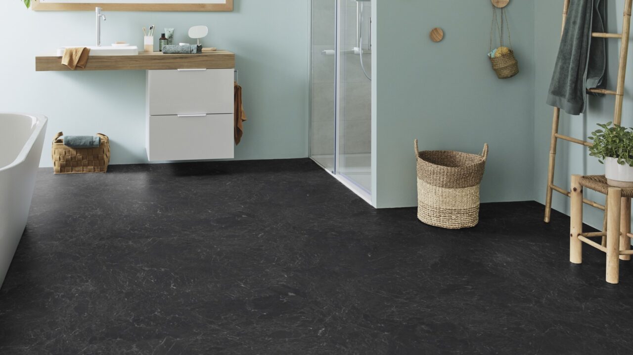 Vinylbelegg - Våtromsbelegg tarkett aquarelle marquine black 3 meter